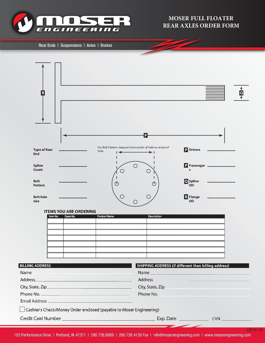 Order Forms & Instructions - Moser Engineering