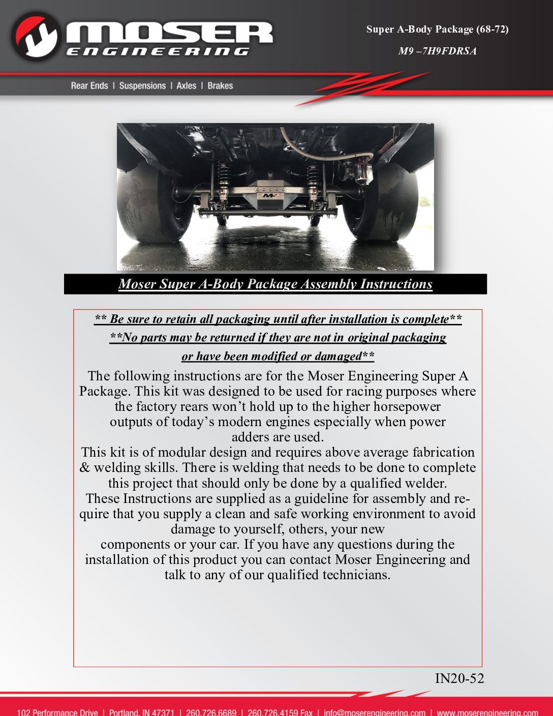 Order Forms & Instructions - Moser Engineering