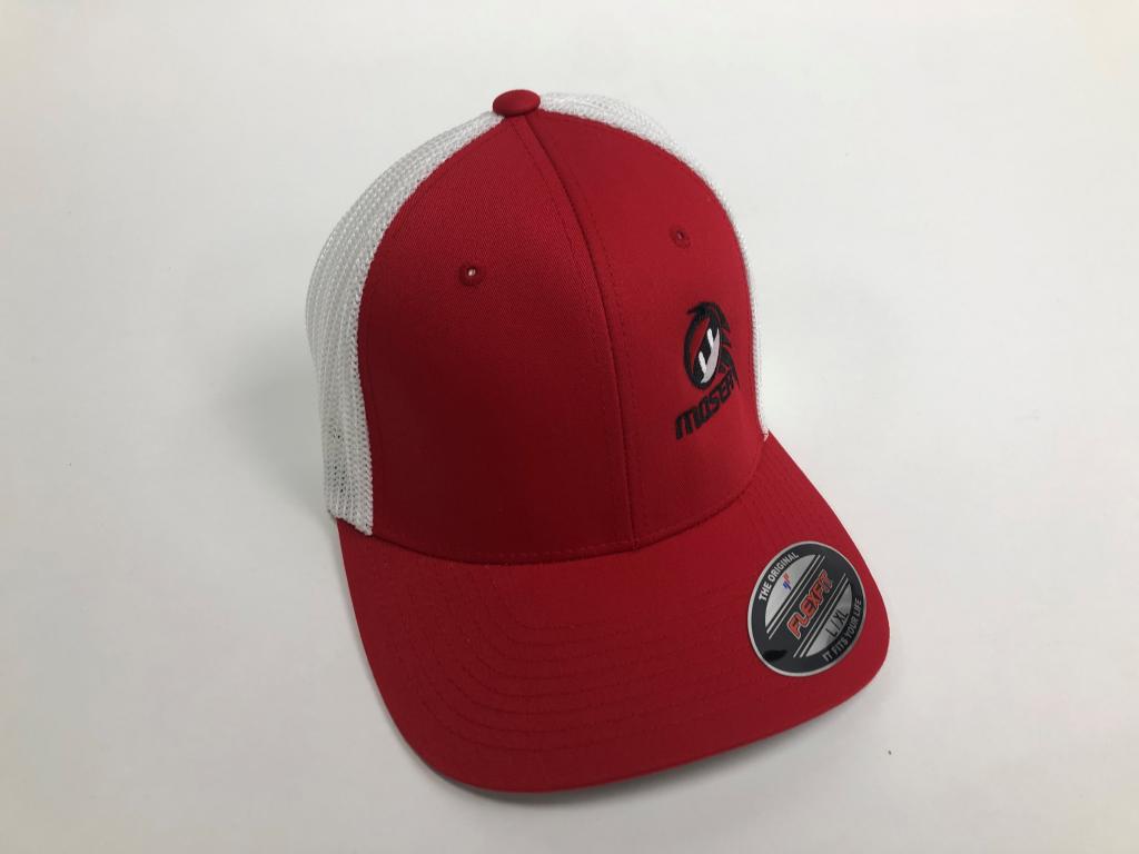 HAT 07R - Red Hat Offset Logo Flex Fit